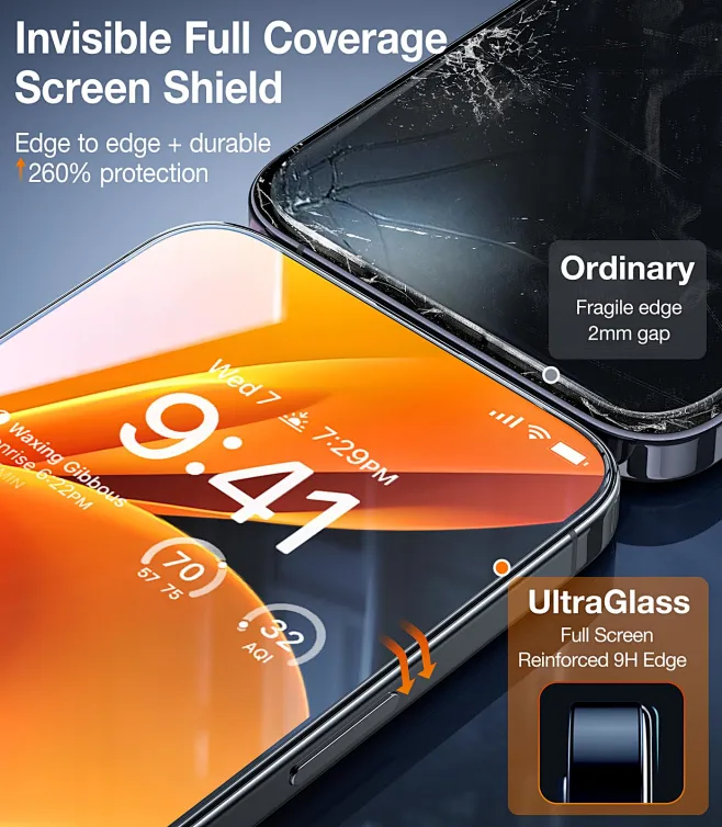 Amazon.com: UltraGlass Top 9H+ Glass for iPhone 15 Pro Screen Protector [Military Grade ...
