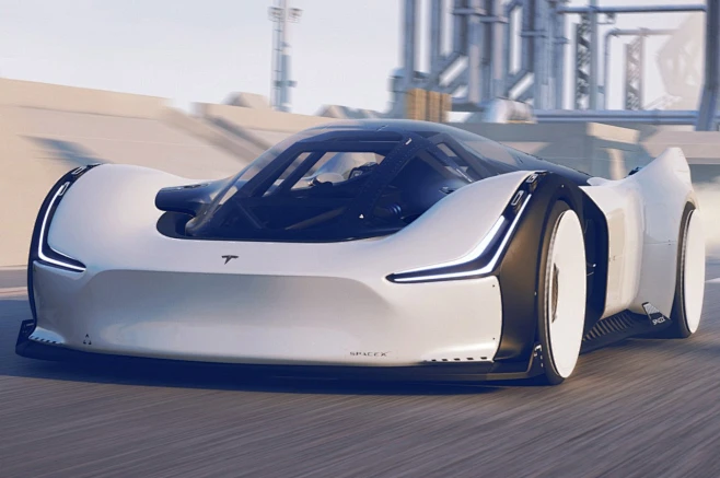 Tesla SpaceX Model concept hypercar gets massive rocket boosters like a ...