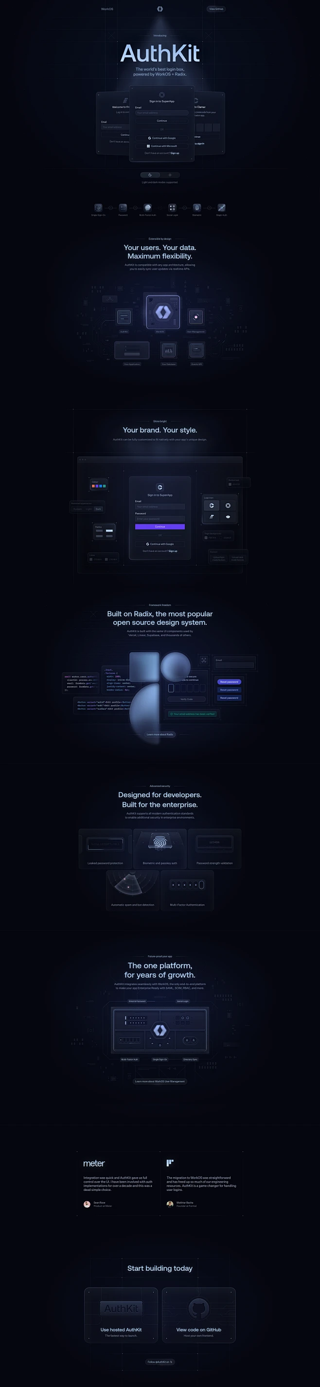 WorkOS 的 AuthKit 登陆页面示例：世界上最好的登录框，由 WorkOS + Radix 提供支持。-花瓣网