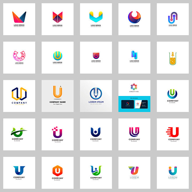 字母系列U LOGO商标设计vi素材包AI矢量源文件淘宝店标微商标志图-淘宝网