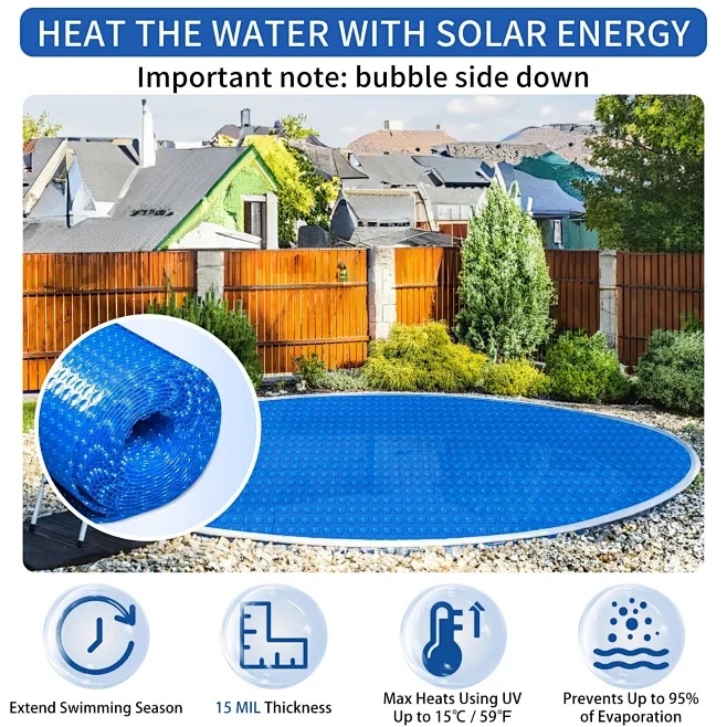 Amazon.com : Evoio Solar Pool Covers Blankets for 6 ft Diameter Round ...