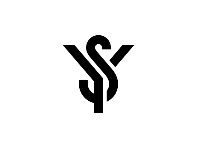 YS 1 logotype typography monogram s y letter symbol mark logo-花瓣网