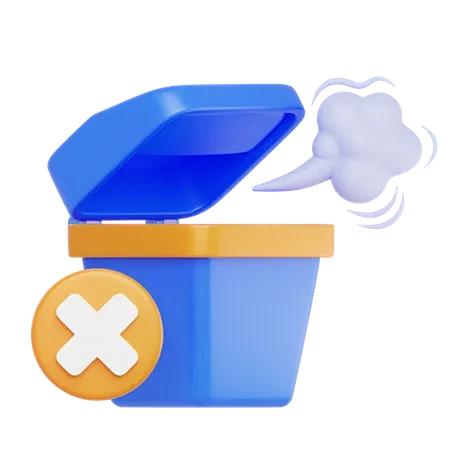 Empty Dustbin 3D Icon
