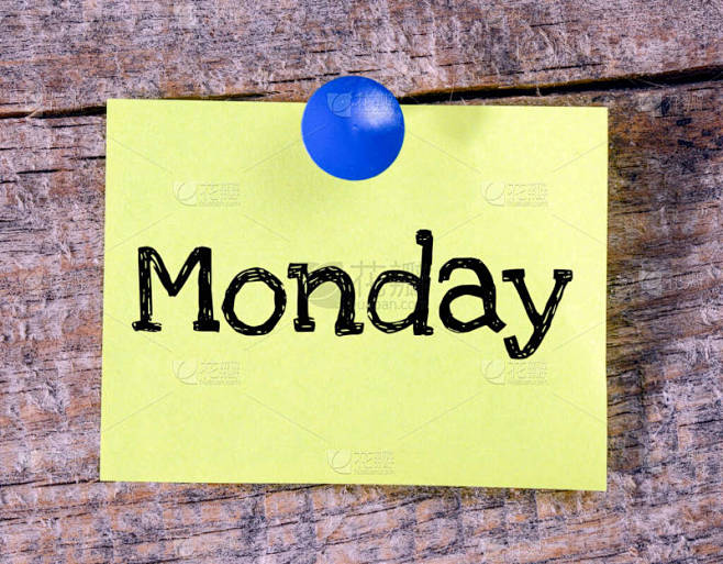 MONDAY word on a small piece of paper.