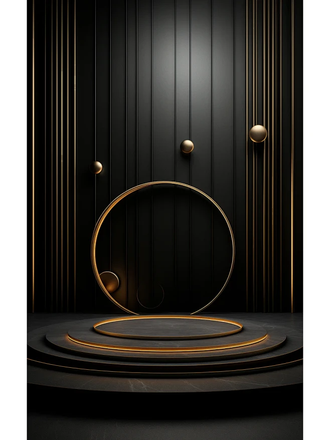 AI造景｜C4D黑金空间场景 咒语分享-花瓣网