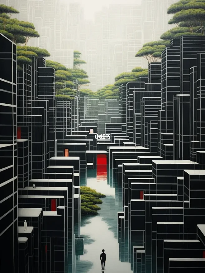 stunning [替换了的关键字], minimalistic vector painting of astounding beauty, key visual, 3 colors ...