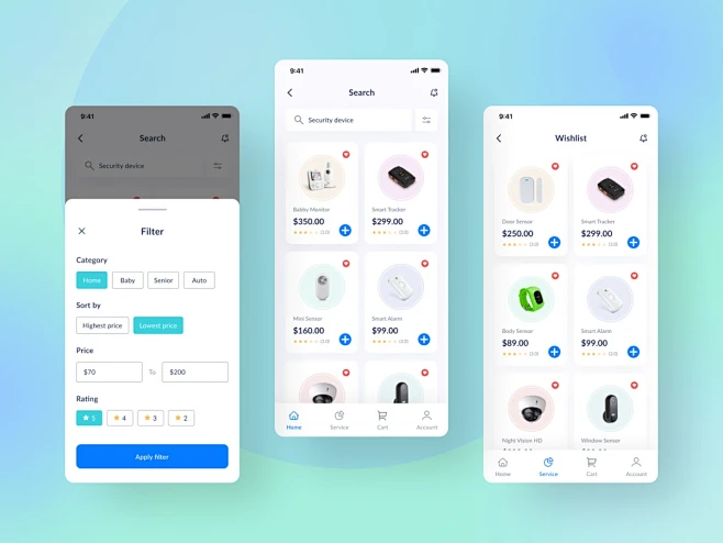 Smart Home Security App Design app design cameras e-commerce home ...
