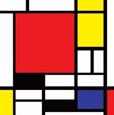 蒙德里安红黄蓝构图-花瓣网