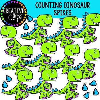 {DOLLAR DEAL} Counting Dinosaur Spikes {Creative Clips Clipart}-花瓣网