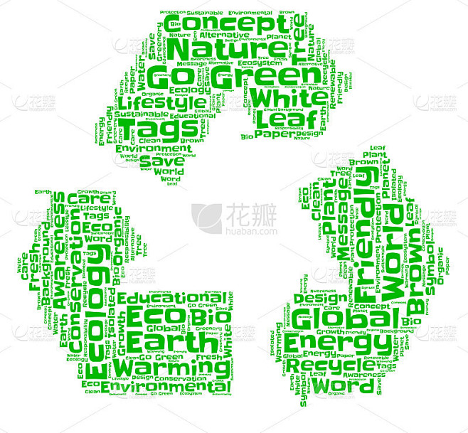 Go Green字云海报插画