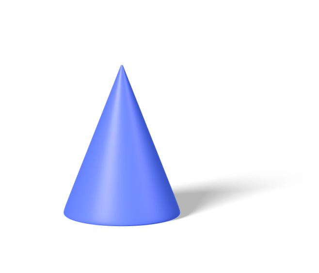 3d cone icon front view