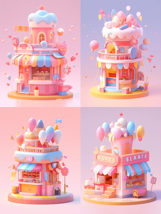 wanggangtie_Book_cute_and_dreamy_style_C4D_Bubble_Mart_style_to ...