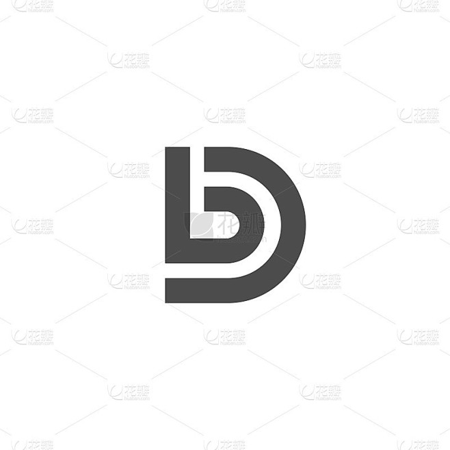 字母DB标志字母标记DB字母组合-字体类型会徽字符商标