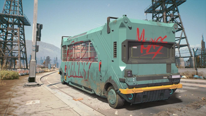 KAUKAZ, Rust Shake : Imagining how Night City transportation might look like. Ingame screenshots ...