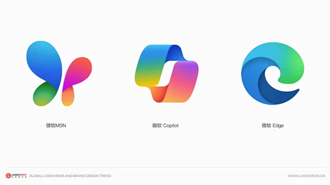 微软MSN更新LOGO，蝴蝶标自2014年以来首次变为彩色 - 标志情报局-花瓣网