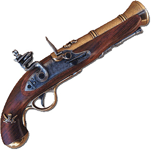 The blunderbuss is a muzzle-loading firearm with a short, large caliber ...