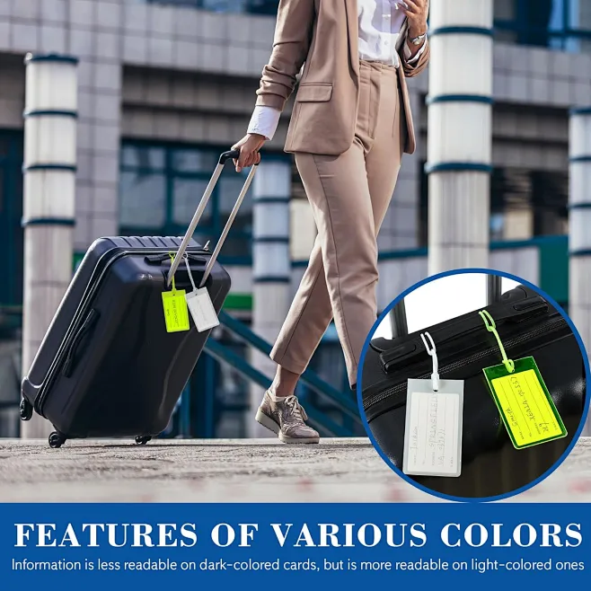 Amazon.com: 10 Pack Luggage Tags Suitcases PVC Travel Bag & Baggage ID ...