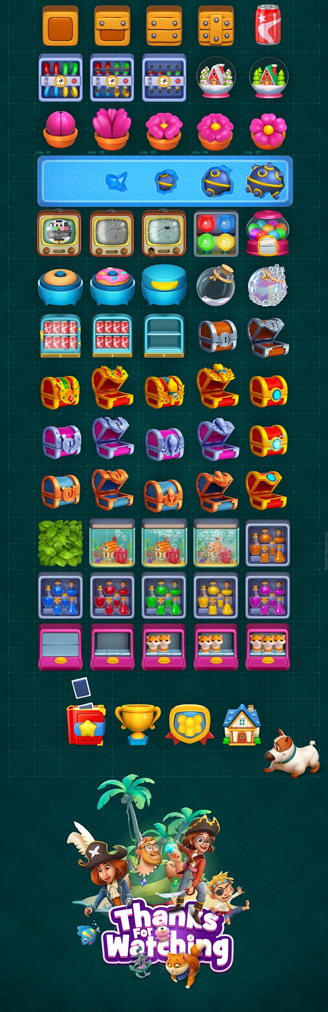 Match-3 Game Art Production | Time Blast-花瓣网