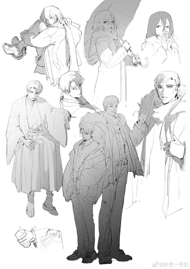 来点俗的（是这两天的速写，p3p4是战斗女仆和小少爷） -花瓣网