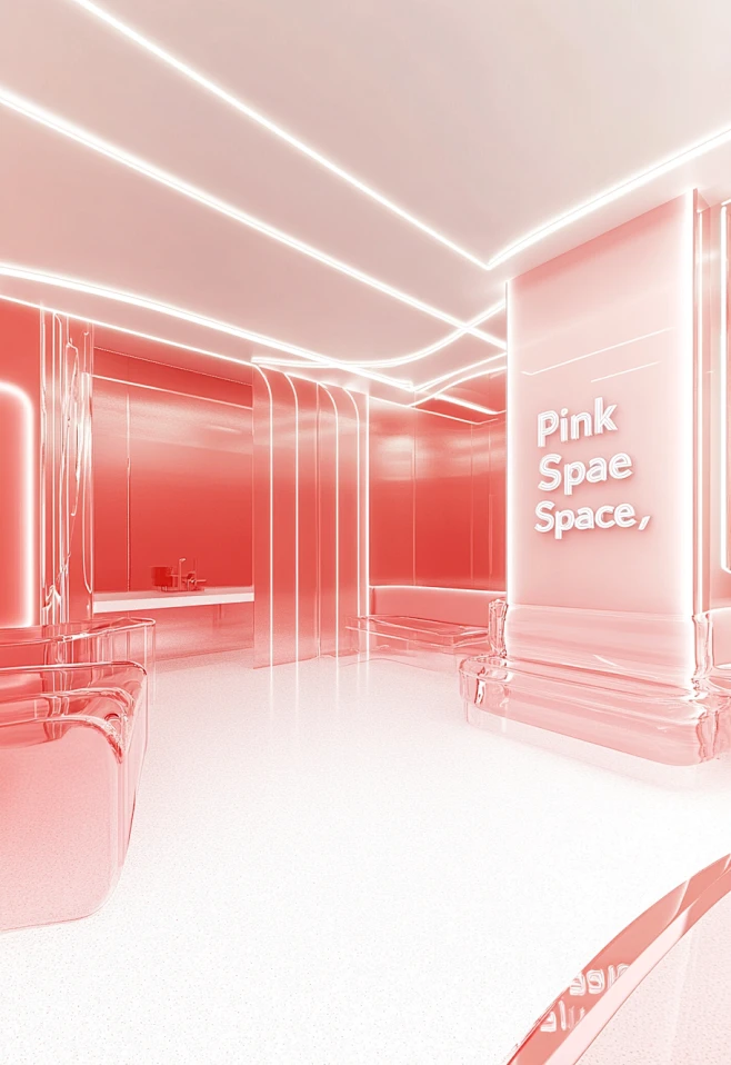 richen1655_Peach_and_white_color-themed_pop-up_store_for_Pink_S ...