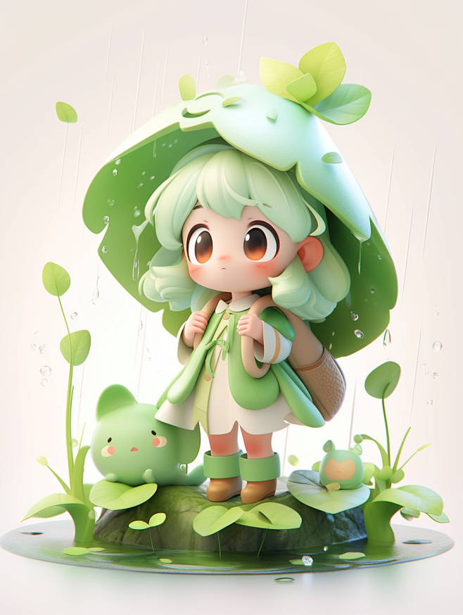 ivan_1983_super_cute_girl_IP_by_pop_mart_green_leaves_in_the_ba ...