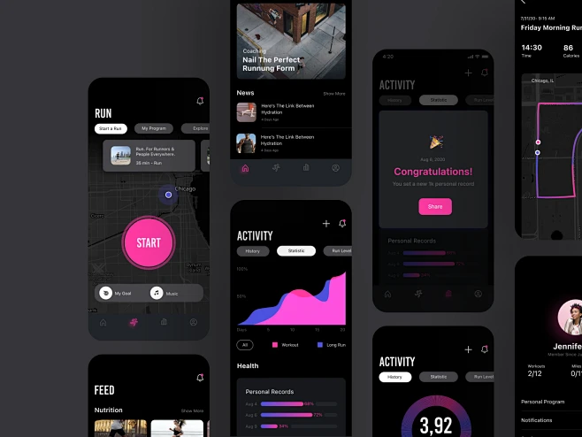 Mobile App for Runners runners fitness app tranning app run runner ...