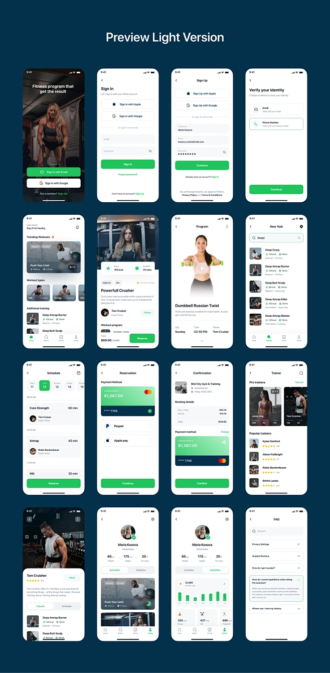 Fitline - Fitness & Workout App UI Kit - Figma Resources : Fitline is a ...