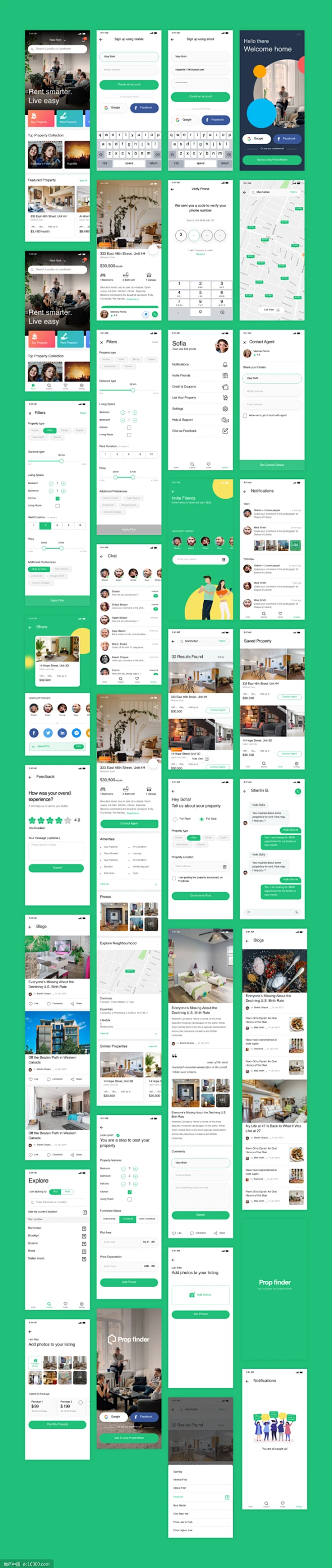 租房app UI kit prop finder .sketch素材下载-花瓣网