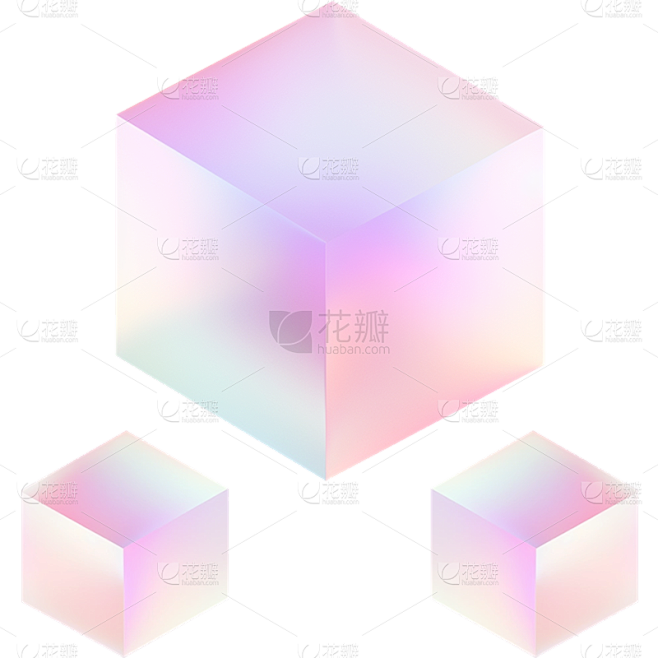 纹理通用3D几何立体元素素材