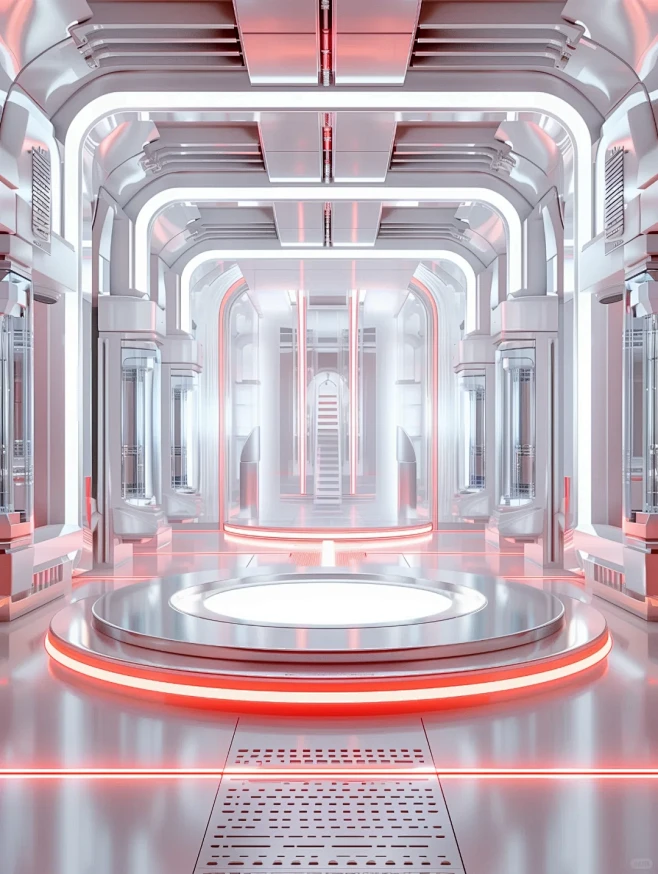 A simple sci-fi style design, high-end futuristic sense. In the middle ...