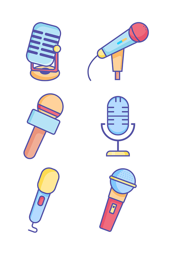话筒讲话卡通麦克风插画免扣-众图网