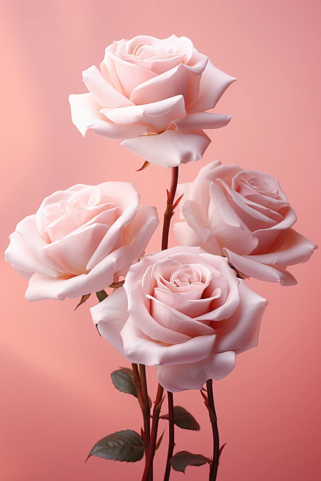 pink roses with a pink background, in the style of dreamy and romantic ...