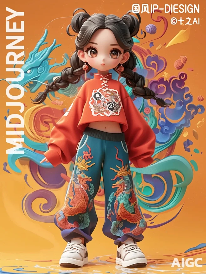 街舞女孩|国风IP设计| AIGC潮玩 | MJ盲盒 - 小红书-花瓣网