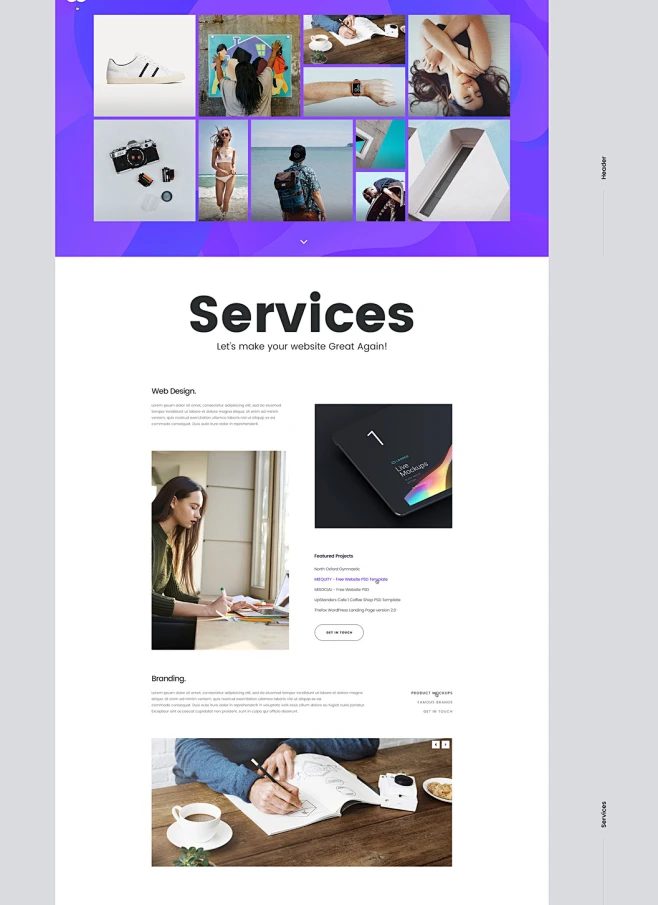 Cesis Creative PSD Template 专为代理，设计师，自由职业者，摄影师的创意网站而设计_UI素材_Web界面_模库(51Mockup)-花瓣网