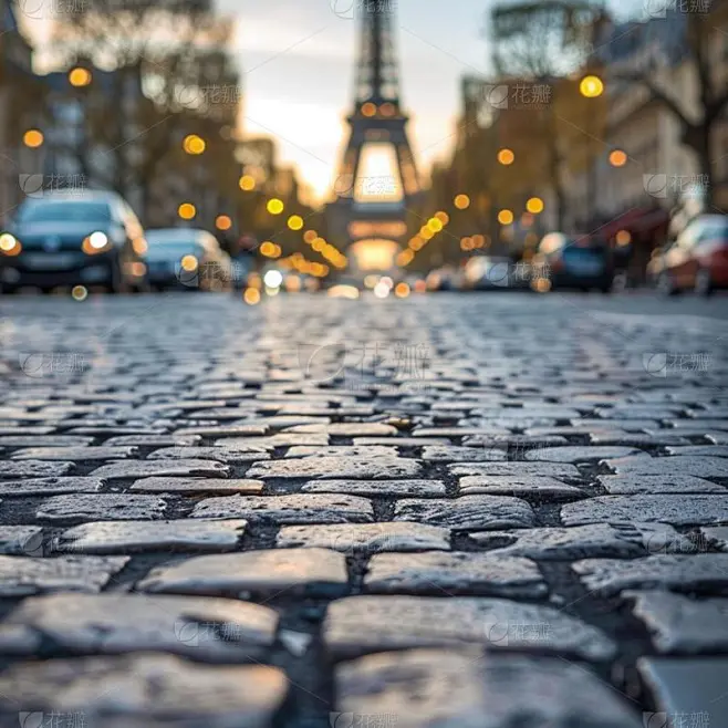 insMind Outdoor Background Pebbles Road European City Street Paris素材-花瓣网