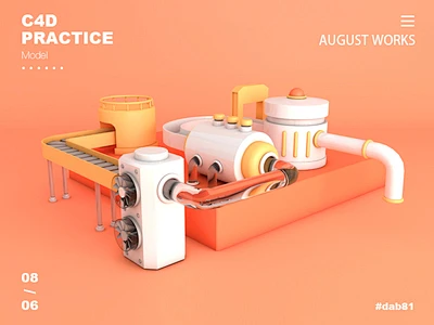C4D model practice-花瓣网
