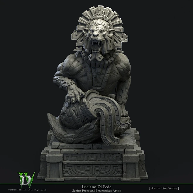 Diablo IV - Vessel Of Hatred | Akarat Lion Form - Statue Asset-花瓣网
