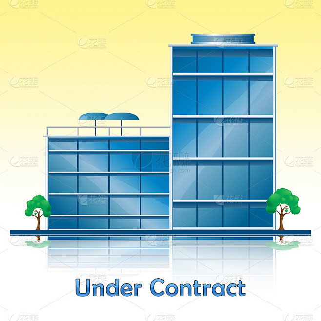 Home Under Contract Icon描绘房地产购买完成- 3d插图