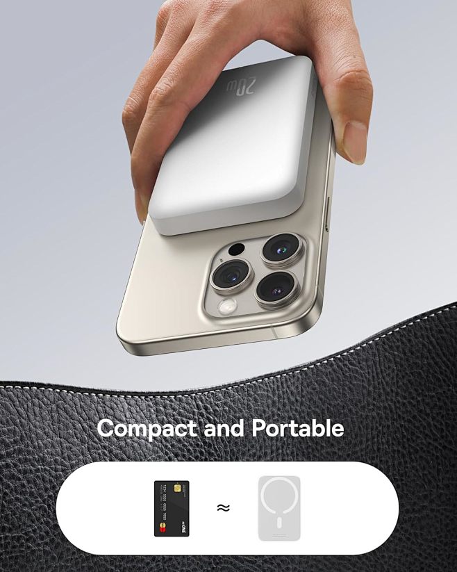 Amazon.com: Baseus 6000mah Magnetic Portable Charger Compact PD 20W USB ...