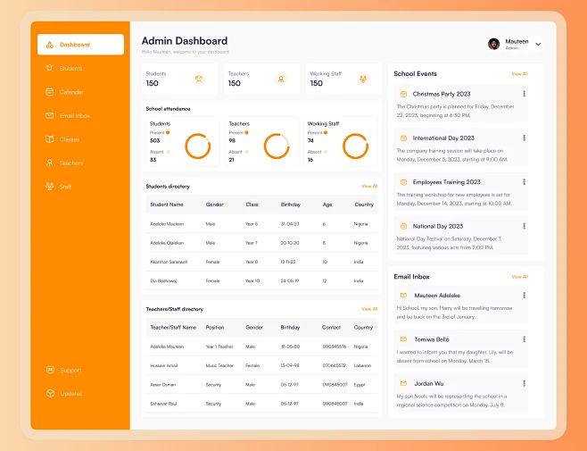 School Admin Dashboard :: Behance-花瓣网