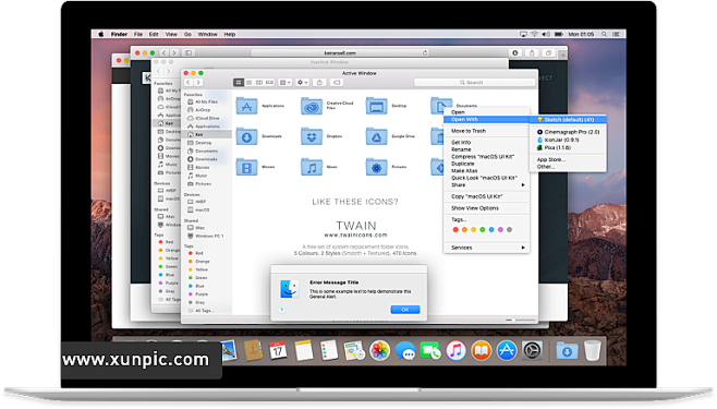 MAC OSX系统界面UIKIT设计SKETCH源文件 UI设计