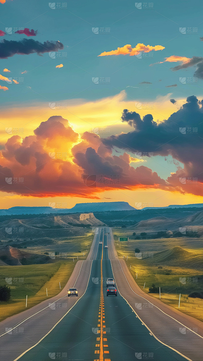 风光系列实景-马路山脉通用背景素材