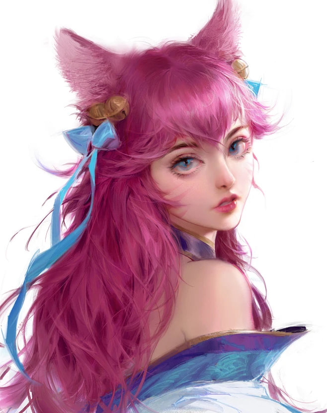 General 1920x2427 Ahri (League of Legends) white background portrait ...