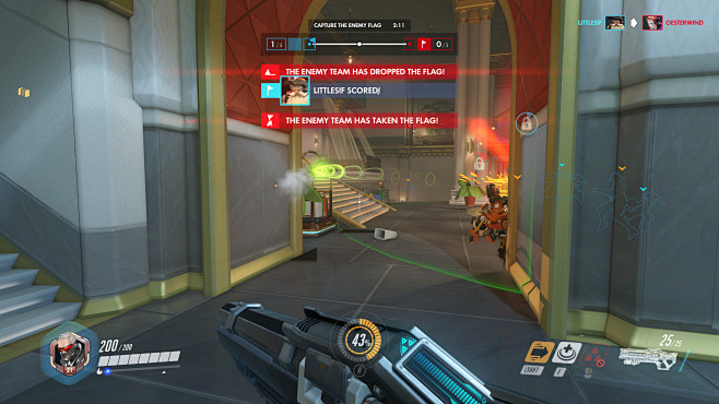 Capture the enemy flag screenshot of Overwatch video game interface