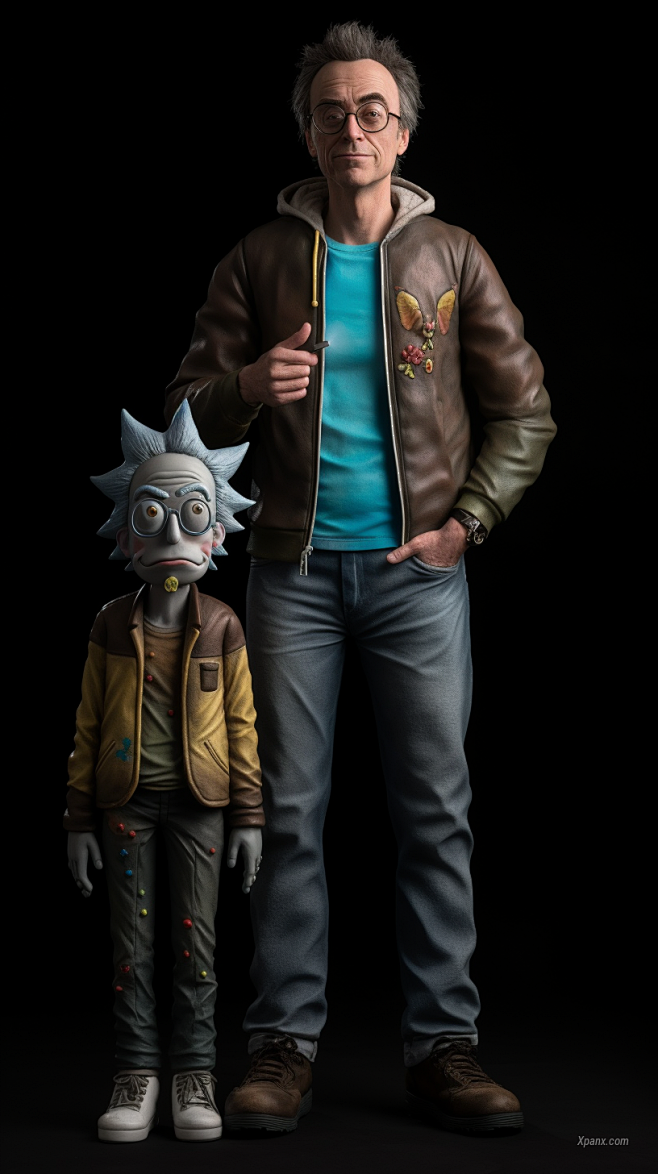 AI绘画_Prompts_Nym_the_Robot_Hyper_realistic_full_body_view_of_Rick_and ...