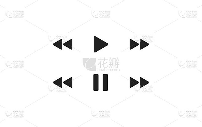 Play bar, simple set icon for your design. Pause b