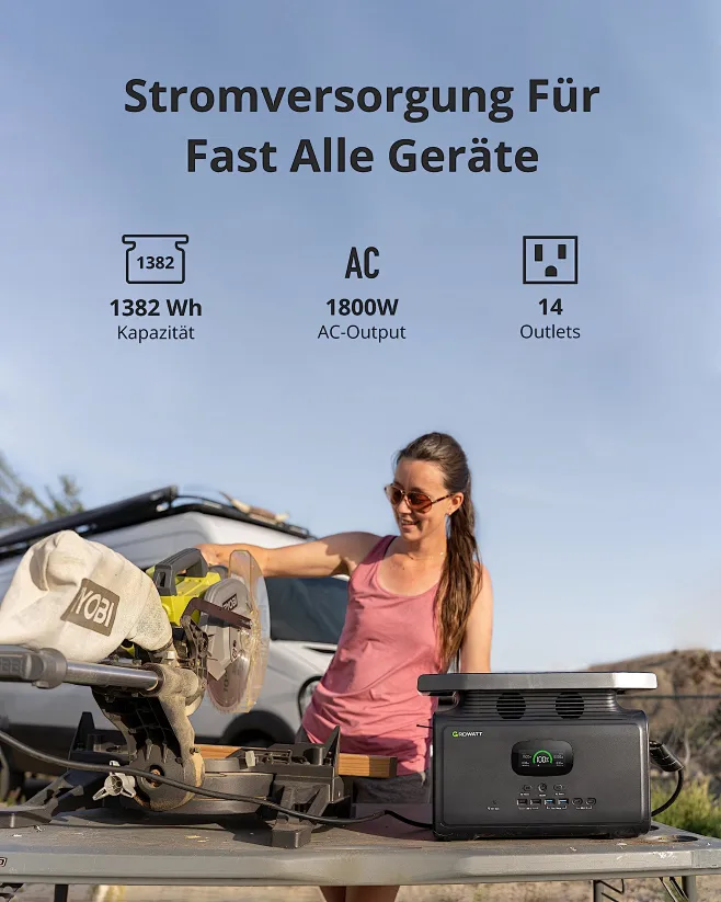 GROWATT Infinity 1300 Portable Power Station 1382 Wh: Solar Generator ...