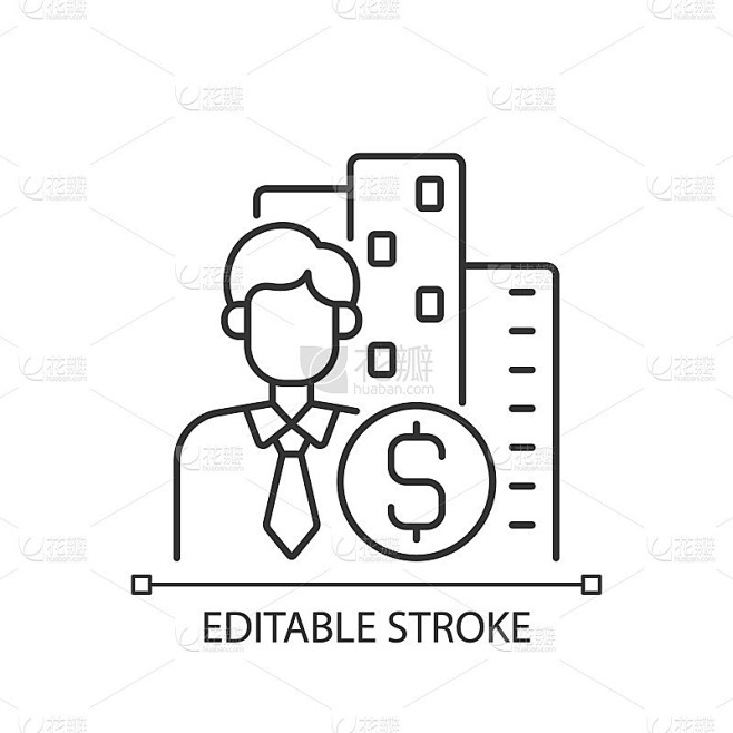 办公室代理线性图标