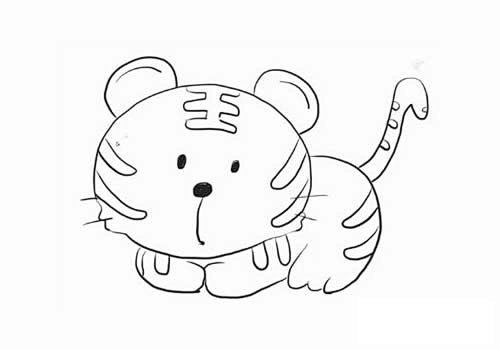 老虎简笔画步骤图解 小老虎简笔画图片