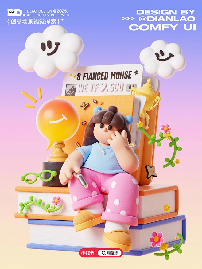 Ai绘图直出当知识进入我的大脑【附教程 - 小红书-花瓣网